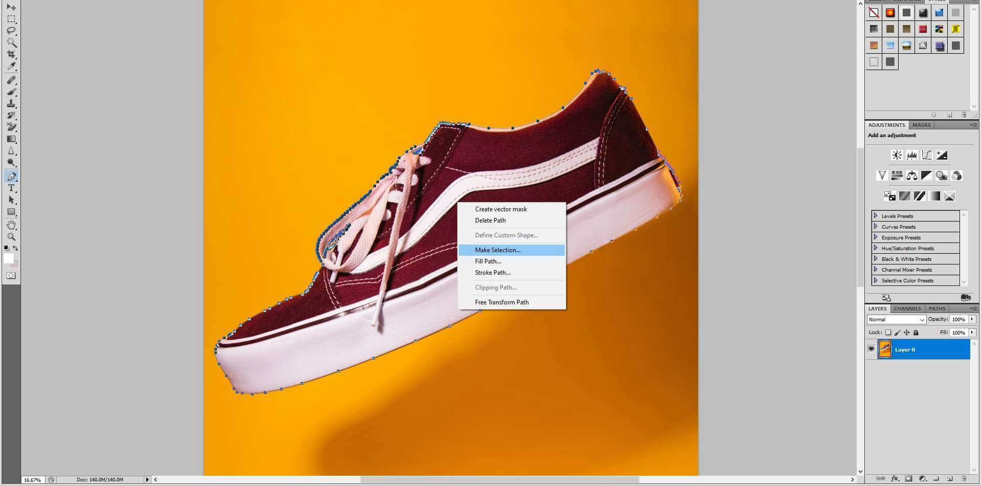 At this step, it is the to bring up the selection mode. To do so, click ...